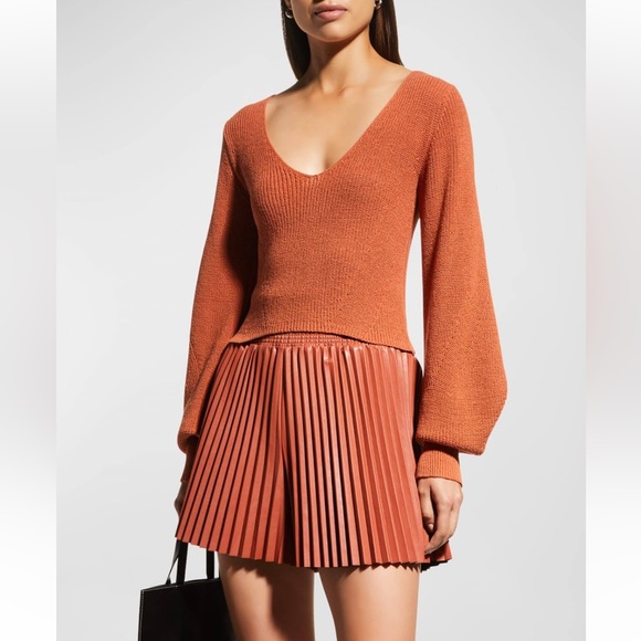 A.L.C. | Sweaters | Alc Kimby Ribbed Knit Sweater In Burnt Terracotta ...